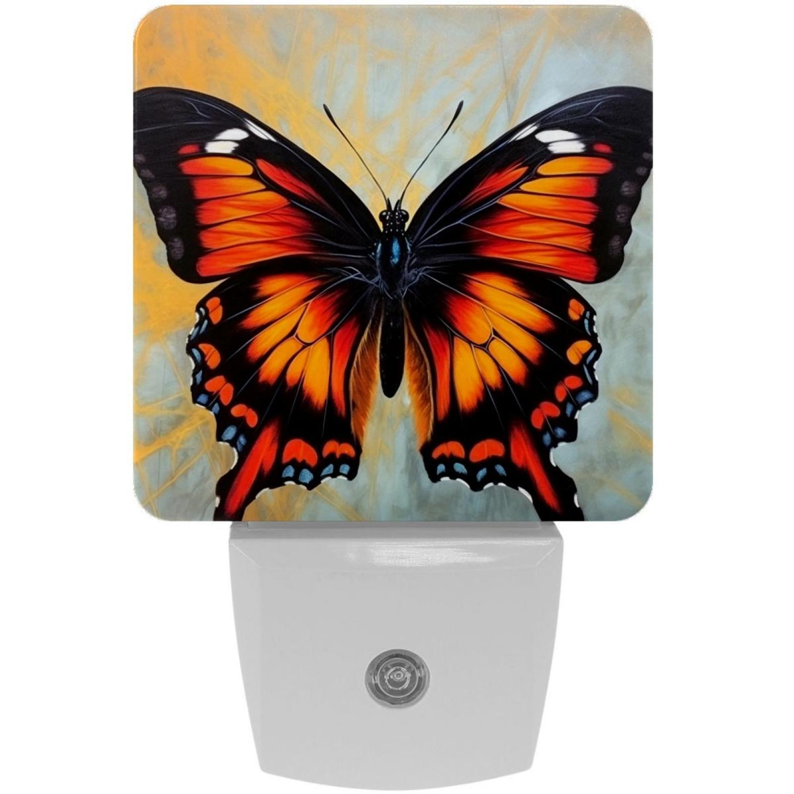 Butterfly LED Square Night Lights- Modern and Energy Efficient Bedside ...