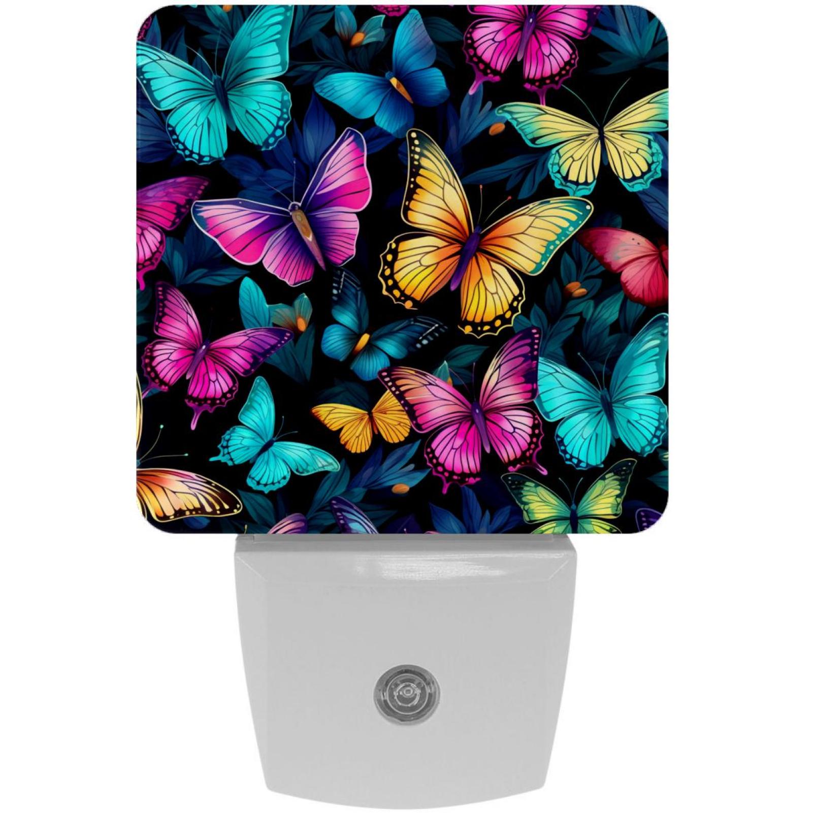 Butterfly LED Square Night Lights- Modern and Energy Efficient Bedside ...