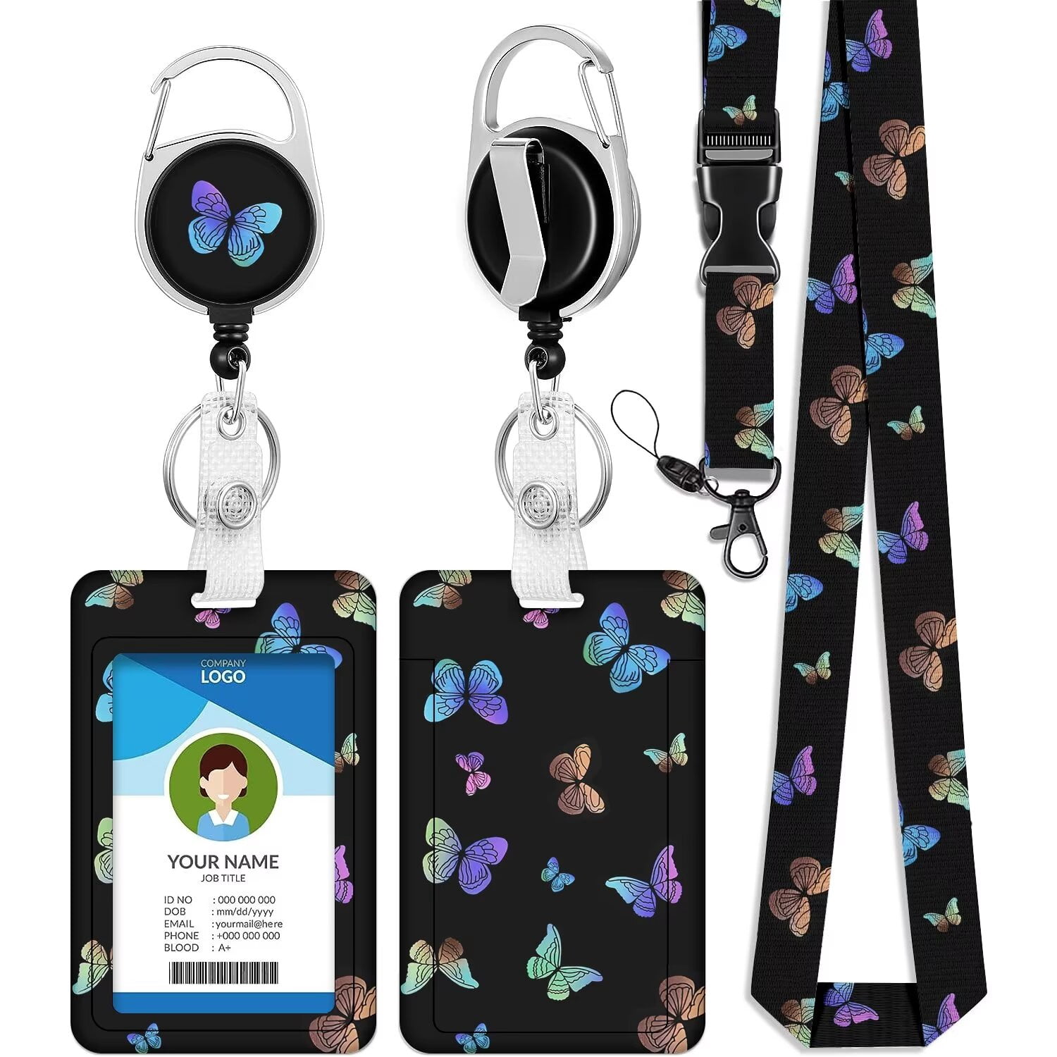 Butterfly Lanyards for ID Badges for Women Teacher, Cute ID Badge ...