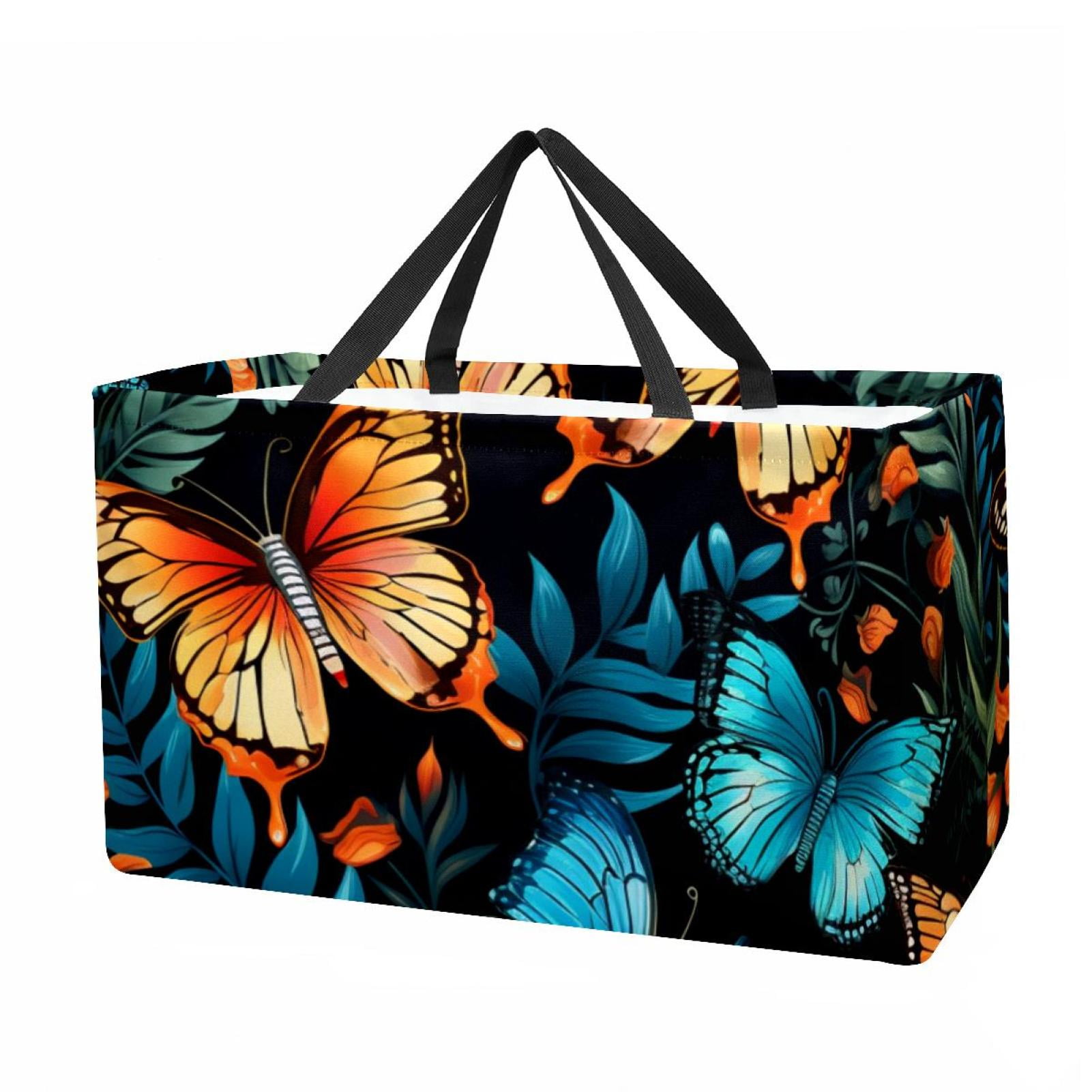 Butterfly Large Capacity, Foldable Reusable Tote Bag - Oxford Cloth ...