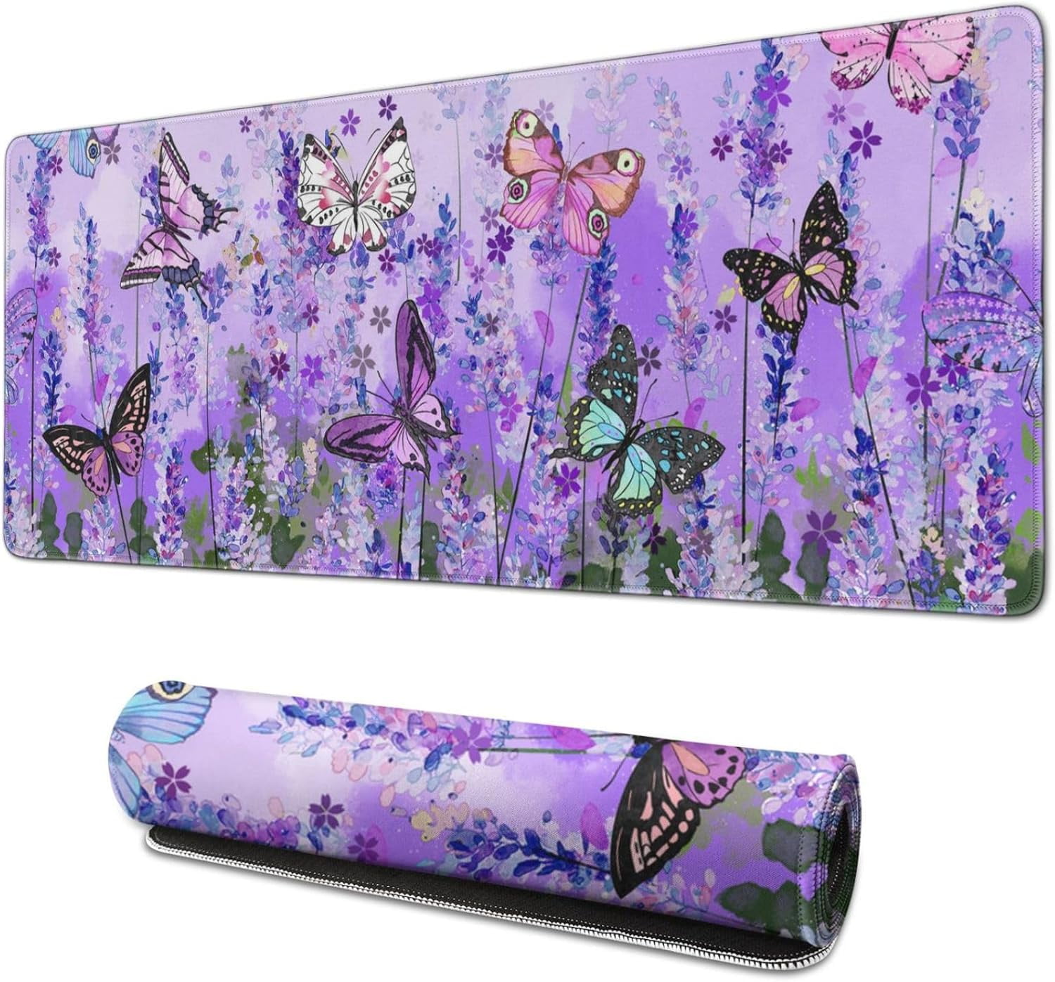 Butterfly Large Purple Desk Mat for Desktop - Office Desk Pad and ...