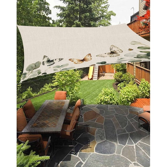 Butterfly Leaf Sun Shade Sail 8'X10' Watercolor Leaves UV Block Outdoor ...