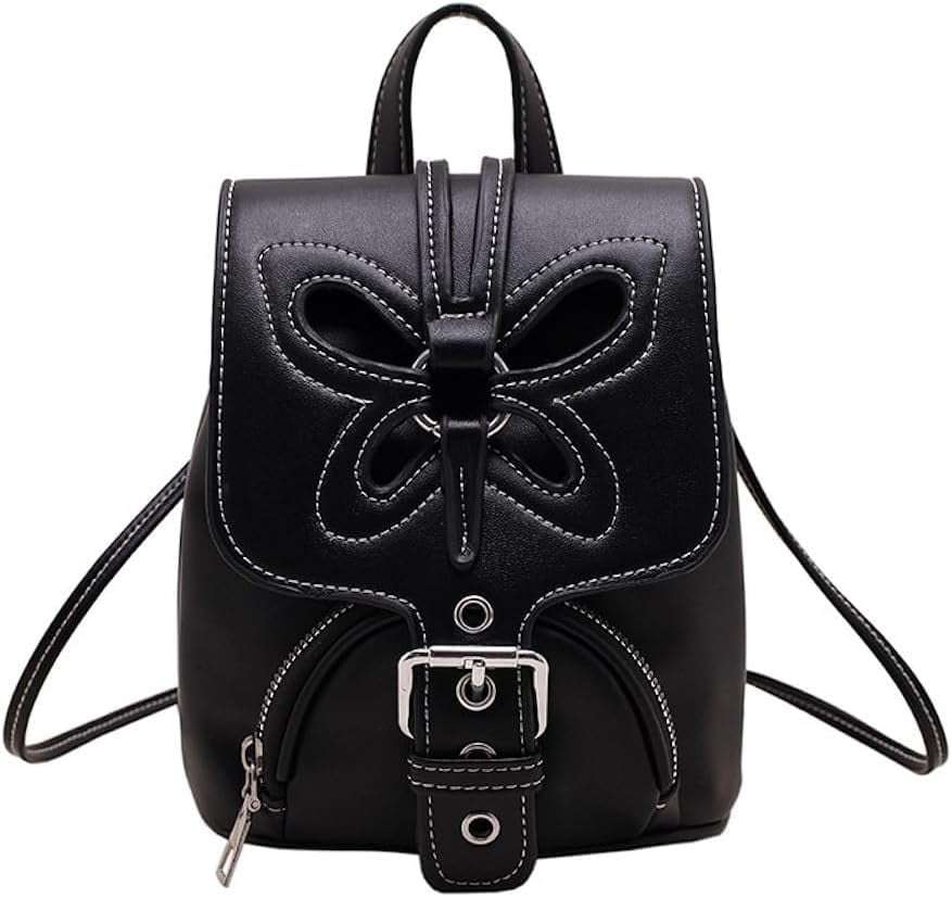 Butterfly Leather Backpack for Women Small Bucket Backpack Bag Y2K ...