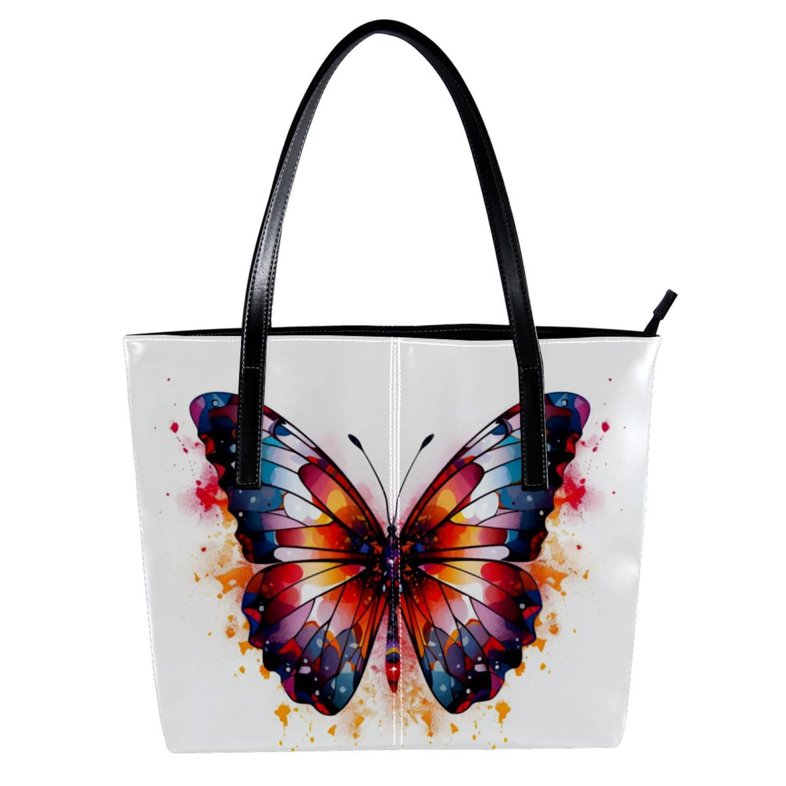 Butterfly Leather Stitching Handbag High Quality Fashion Women Portable ...