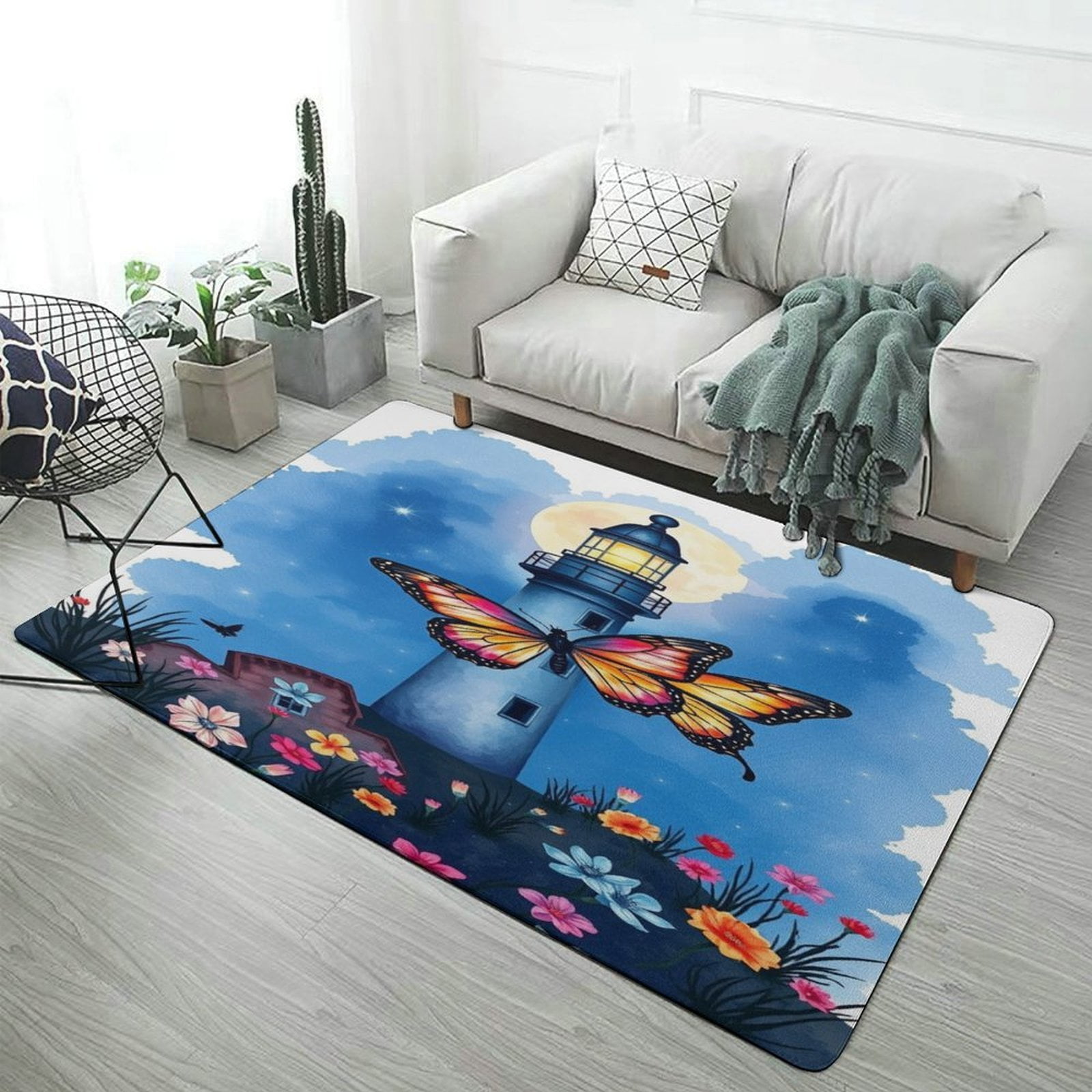 Butterfly Lighthouse Night Light Luxury Home Carpets Living Room Ration ...