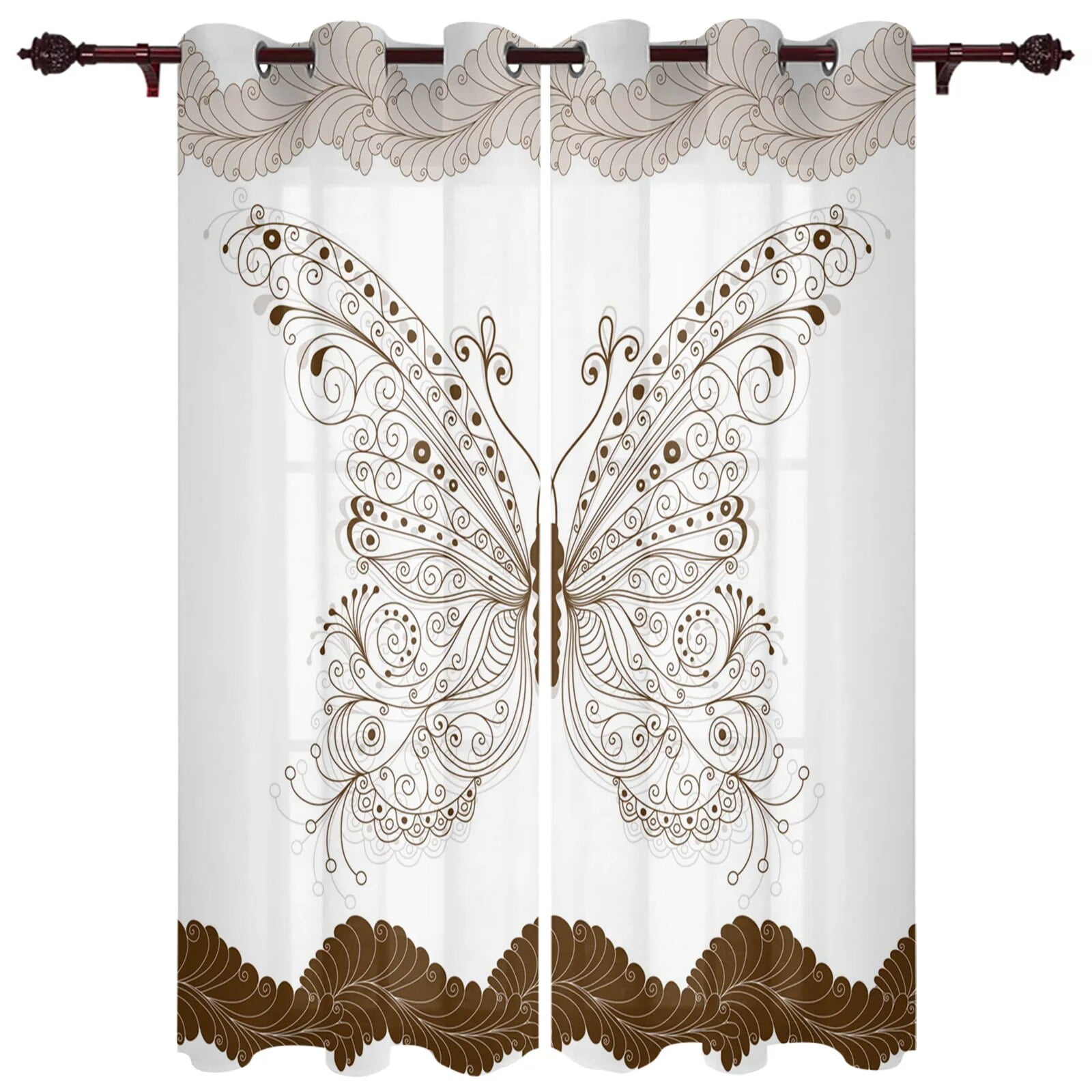 Butterfly Line Stickers Valance Curtains For Living Room Study Youth ...