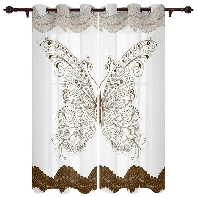 Butterfly Line Stickers Valance Curtains For Living Room Study Youth ...