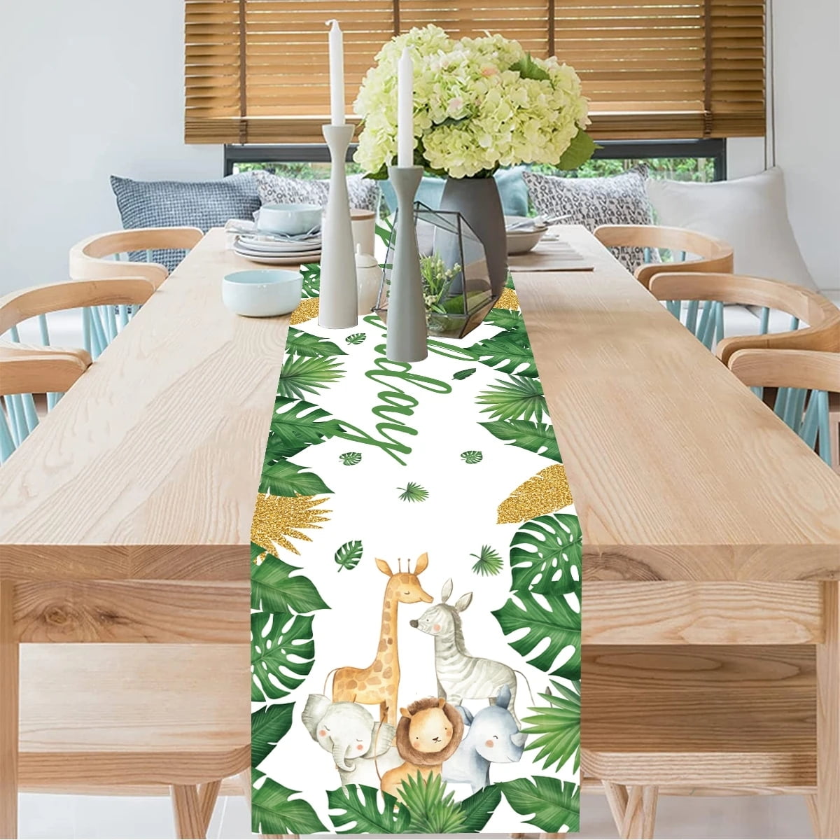Butterfly Linen Table Runners Green Jungle Safari Birthday Wedding ...