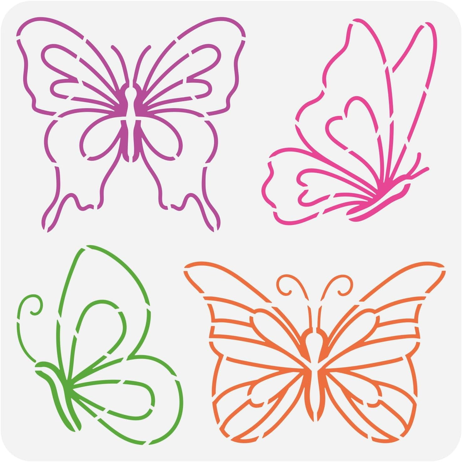 Butterfly Lines Painting Stencil 11.8x11.8inch Decorative Butterflies ...
