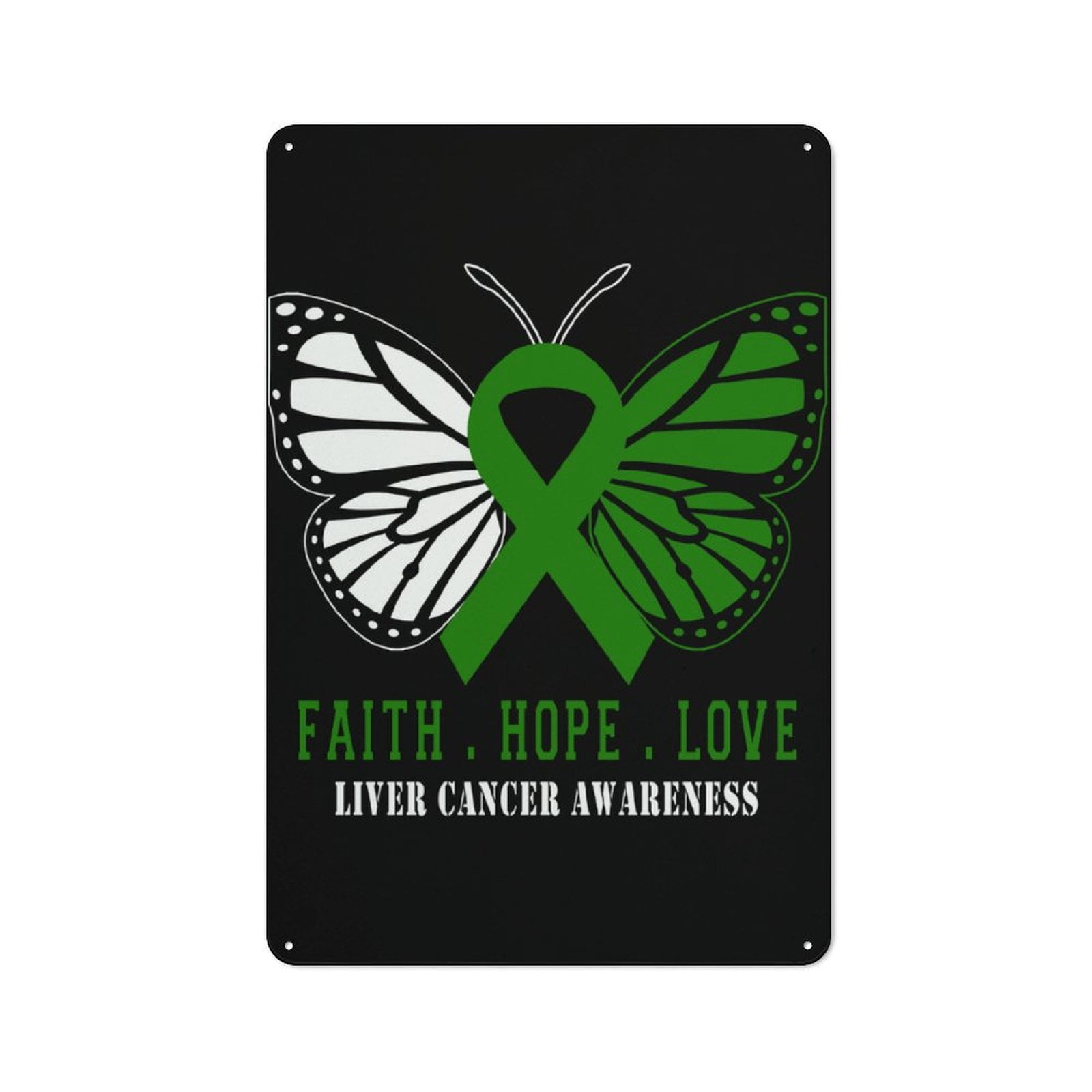 Butterfly Liver Cancer Awareness Metal Tin Sign,Wall Decor Sign Funny ...