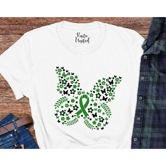 Butterfly Liver Cancer Gift,Liver Cancer Tee,Liver Cancer Warrior,Green ...