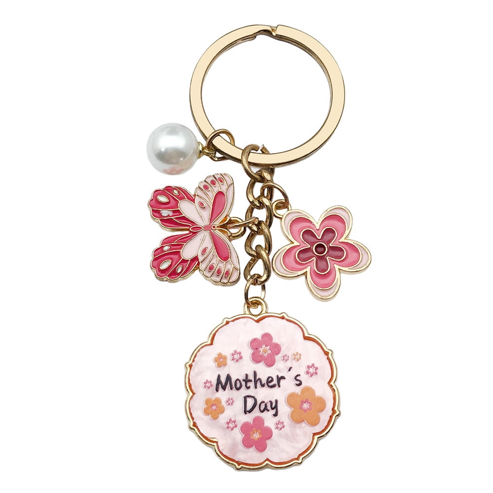 Butterfly Love Flower Hollow Pearl Keychain Pendant Sweet Style Simple ...