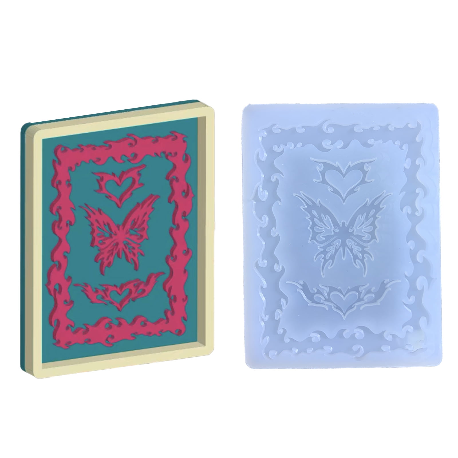 Butterfly Loves Silicone Mold Resin Loves Flame Mold for Pendant ...