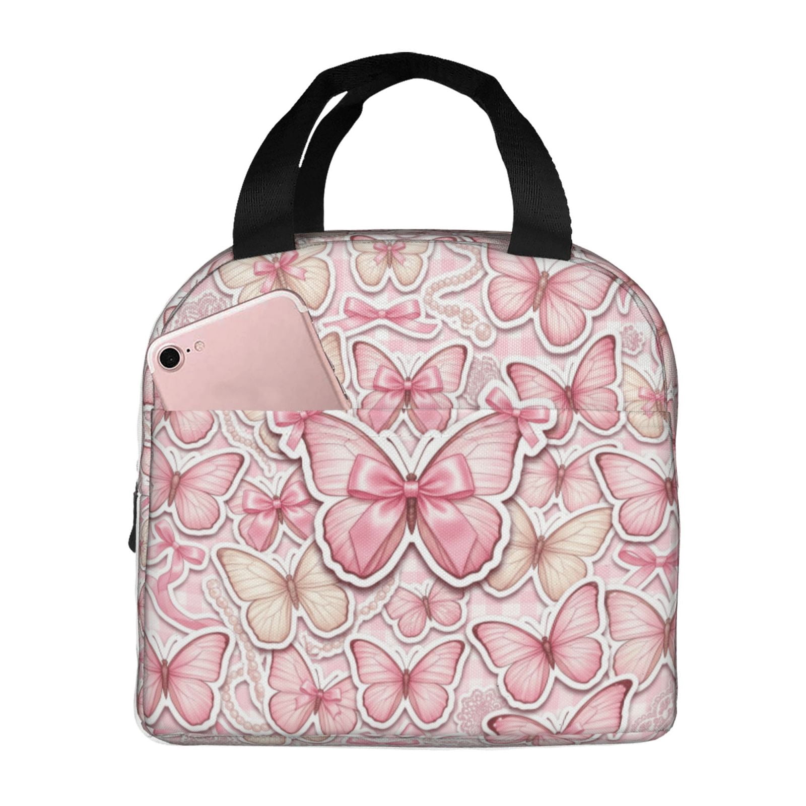 Butterfly Lunch Bag Reusable Zipper Closure Leakproof Insulated Lunch ...