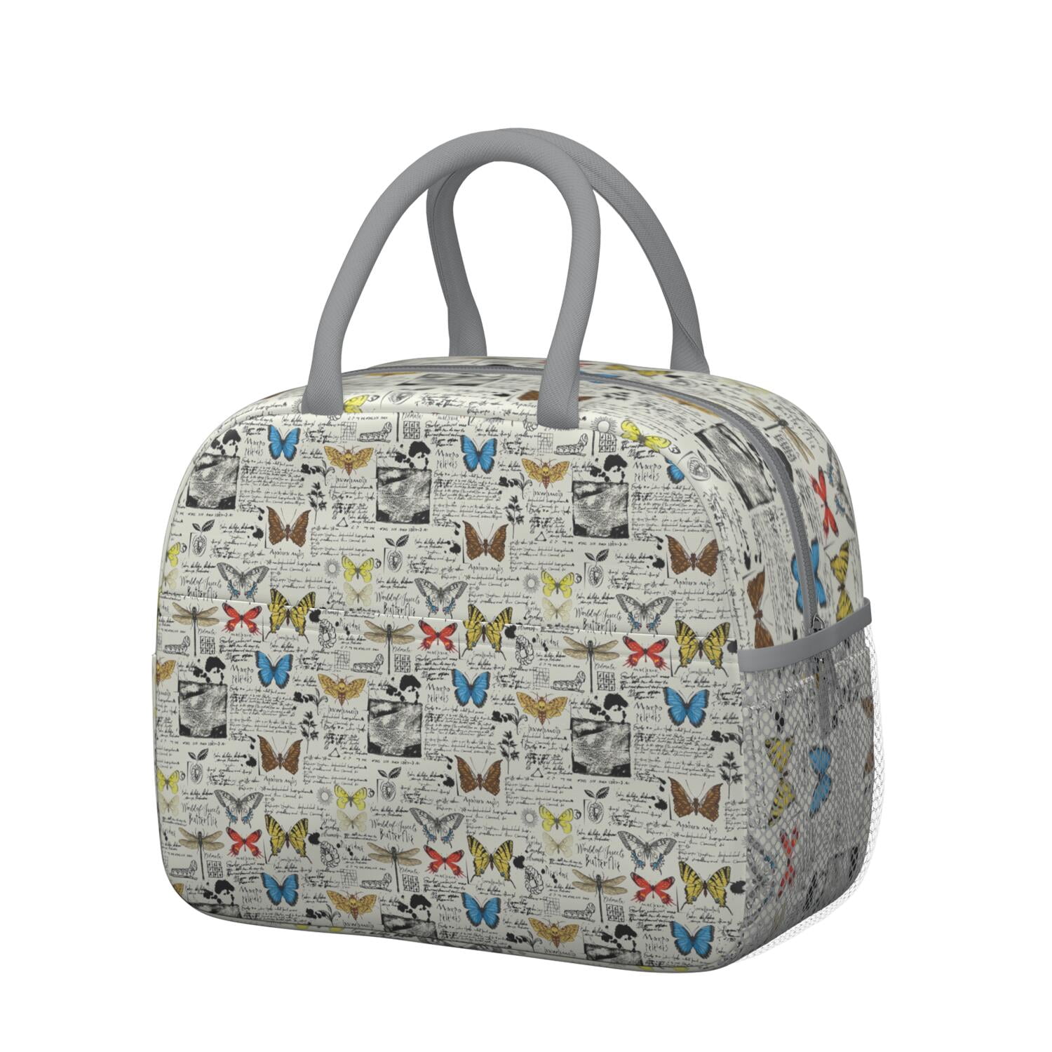 Butterfly Lunch Bag for Women, Insulated Floral Cooler Tote with ...