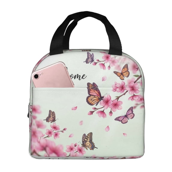 Butterfly Lunch Box For Women Insulated Butterflies Floral Lunch Bag ...
