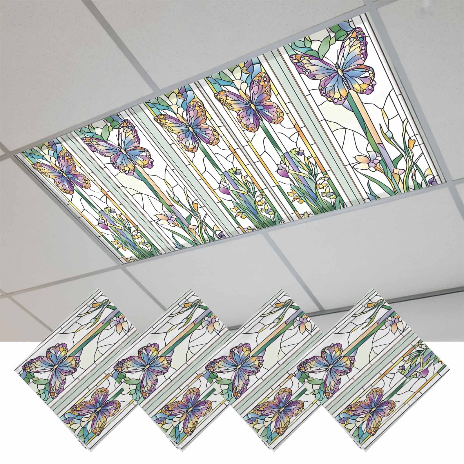 Butterfly Magnetic Fluorescent Light Covers for Ceiling Lights 2 x 4 ...