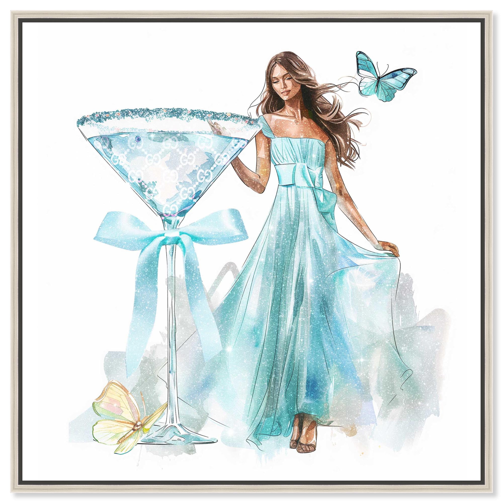 Butterfly Martini Gal II Canvas Fashion Illustration by Art Remedy ...