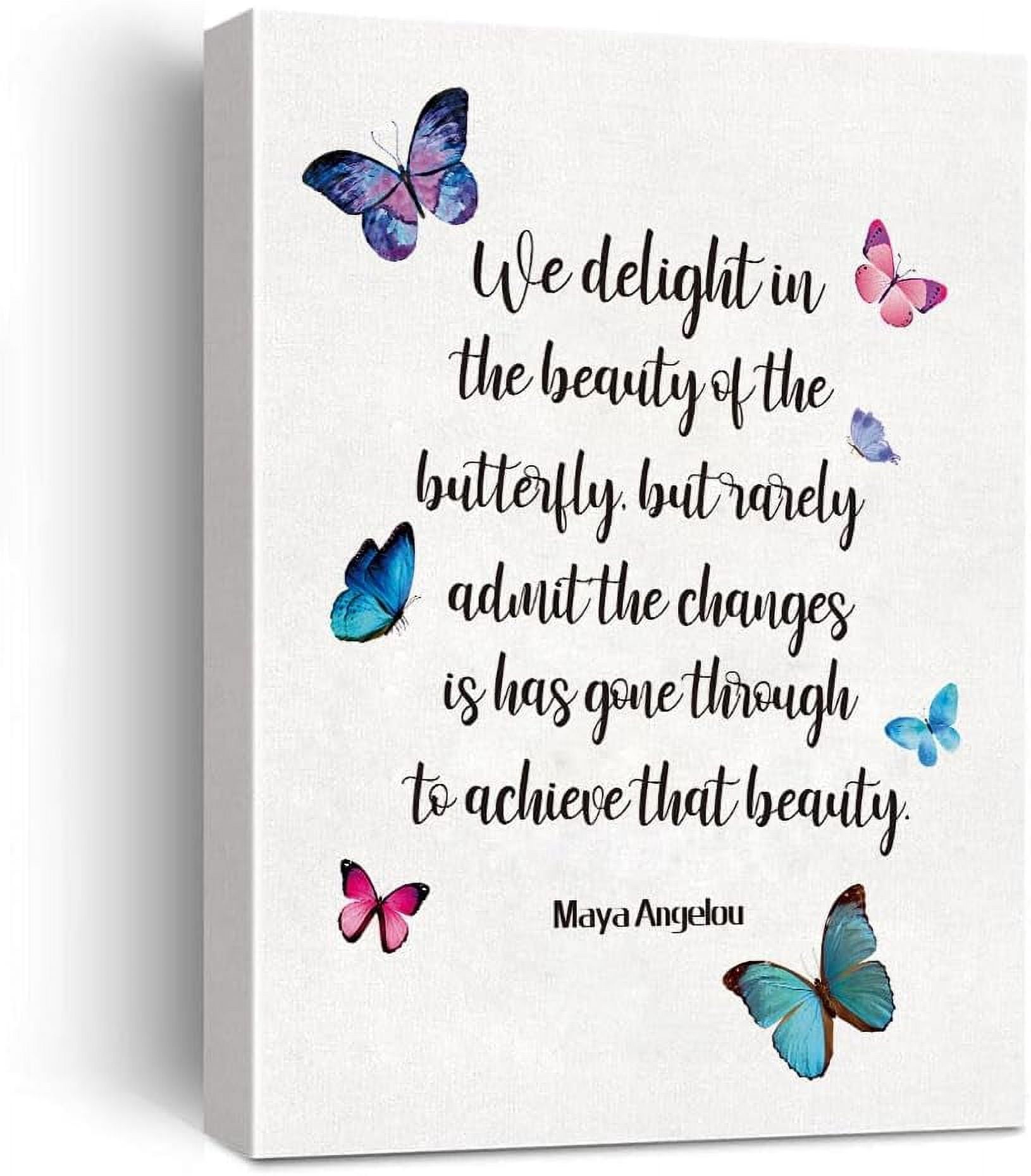 Butterfly Maya Quotes Canvas Wll Art Prints Painting, We Delight in the ...