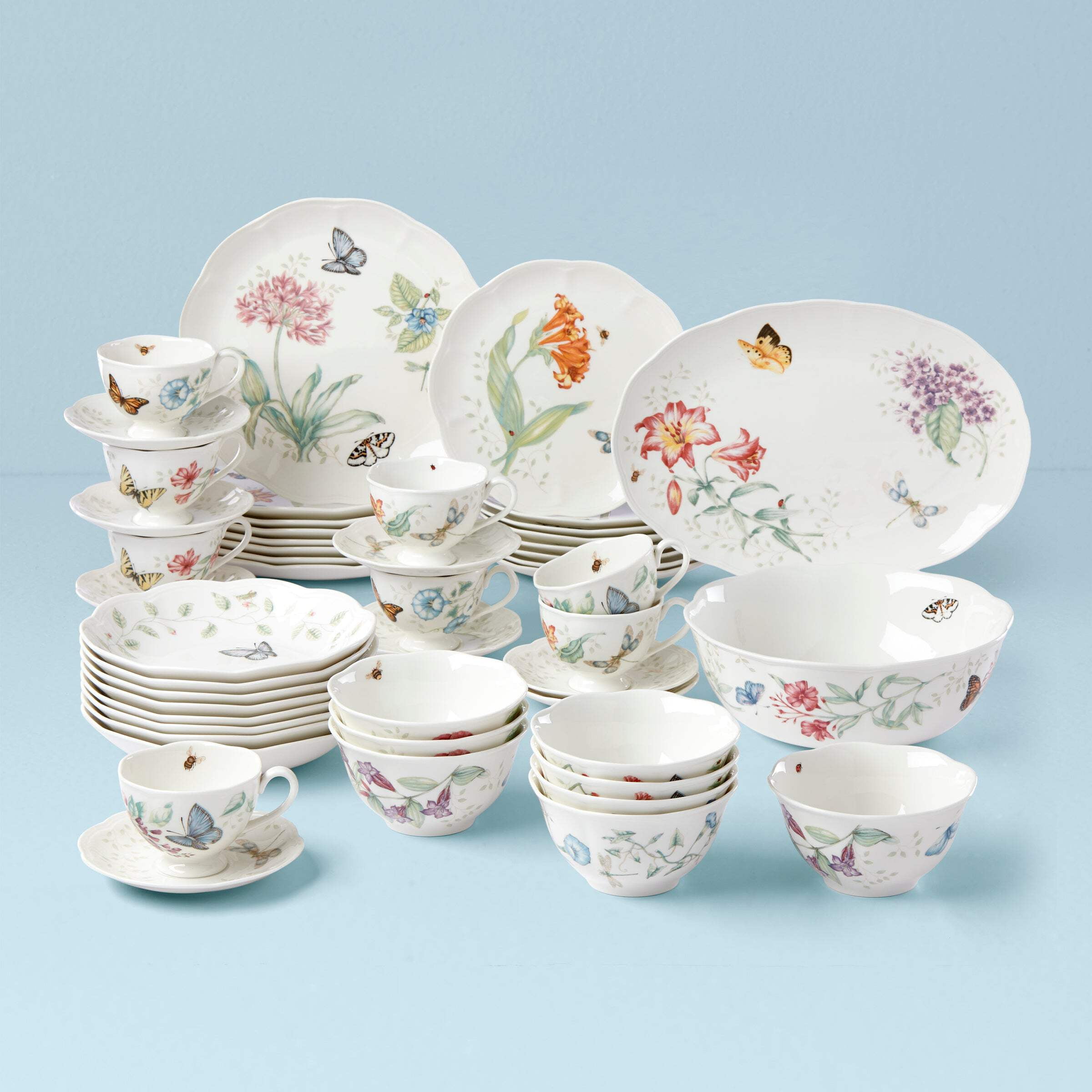 Durable Butterfly Meadow Dinnerware Dishes Set, Service for 8 - Walmart.com