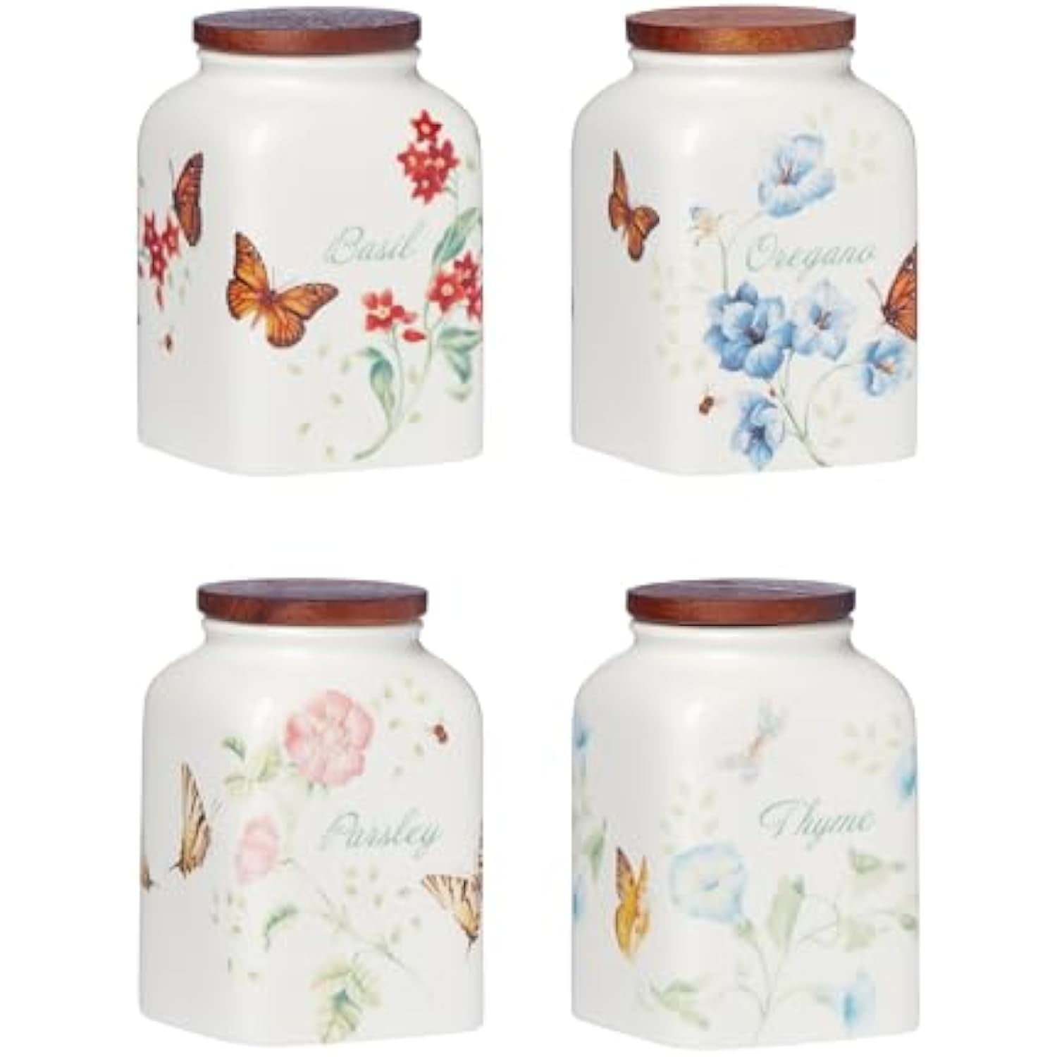 Butterfly Meadow Spice Jars Set of 4 - Leak-Proof & Portable for ...