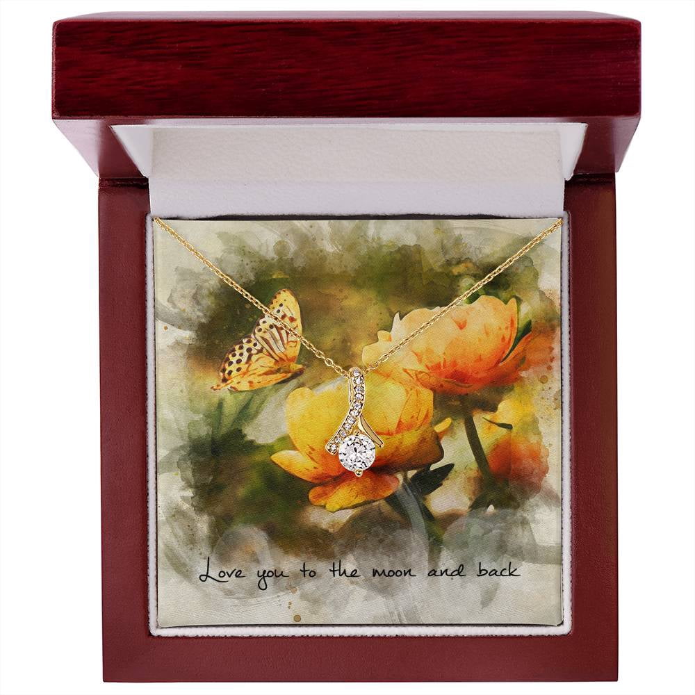 Butterfly Message Card, Alluring Beauty Necklace, 14k White Gold/ 18k ...