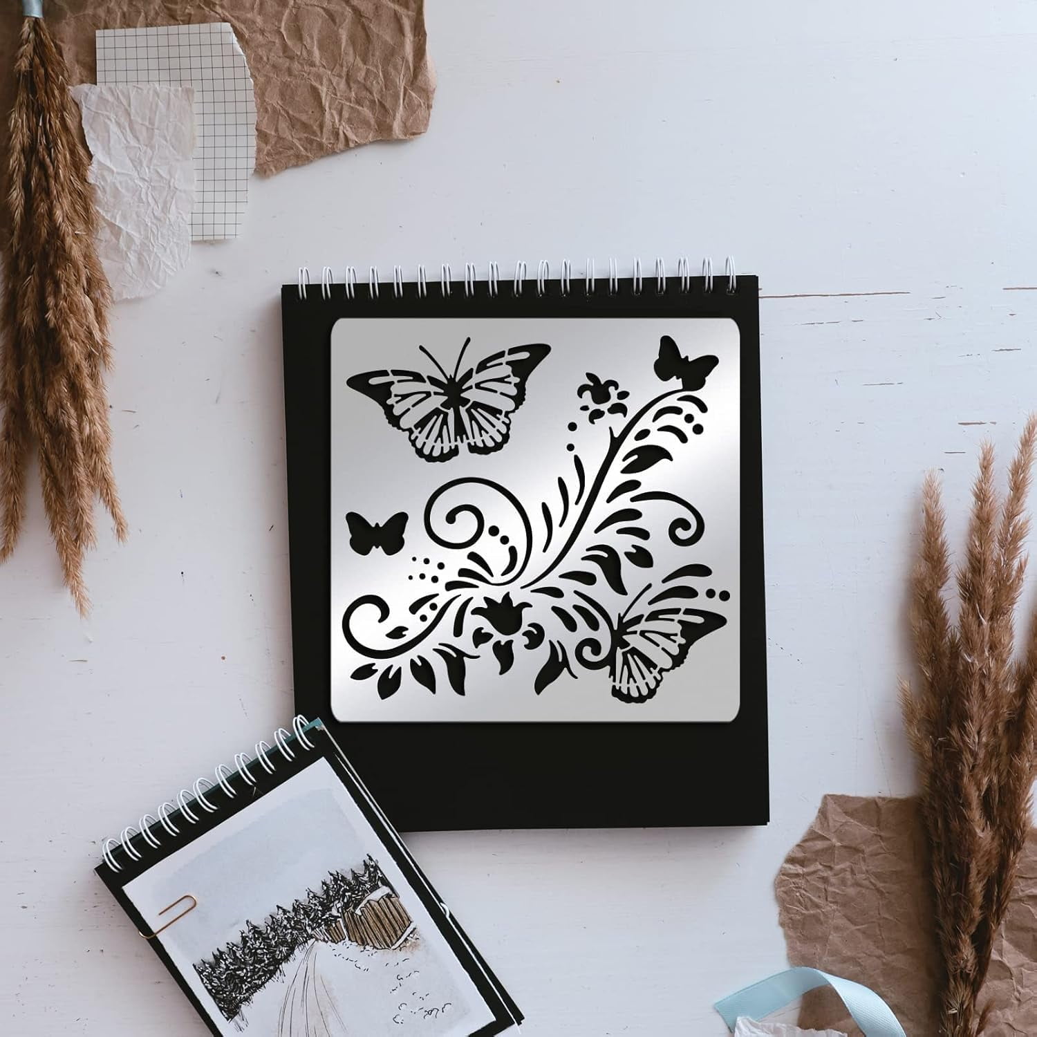 Butterfly Metal Stencils 6 Inch Square Scrapbooking Drawing Stencils ...