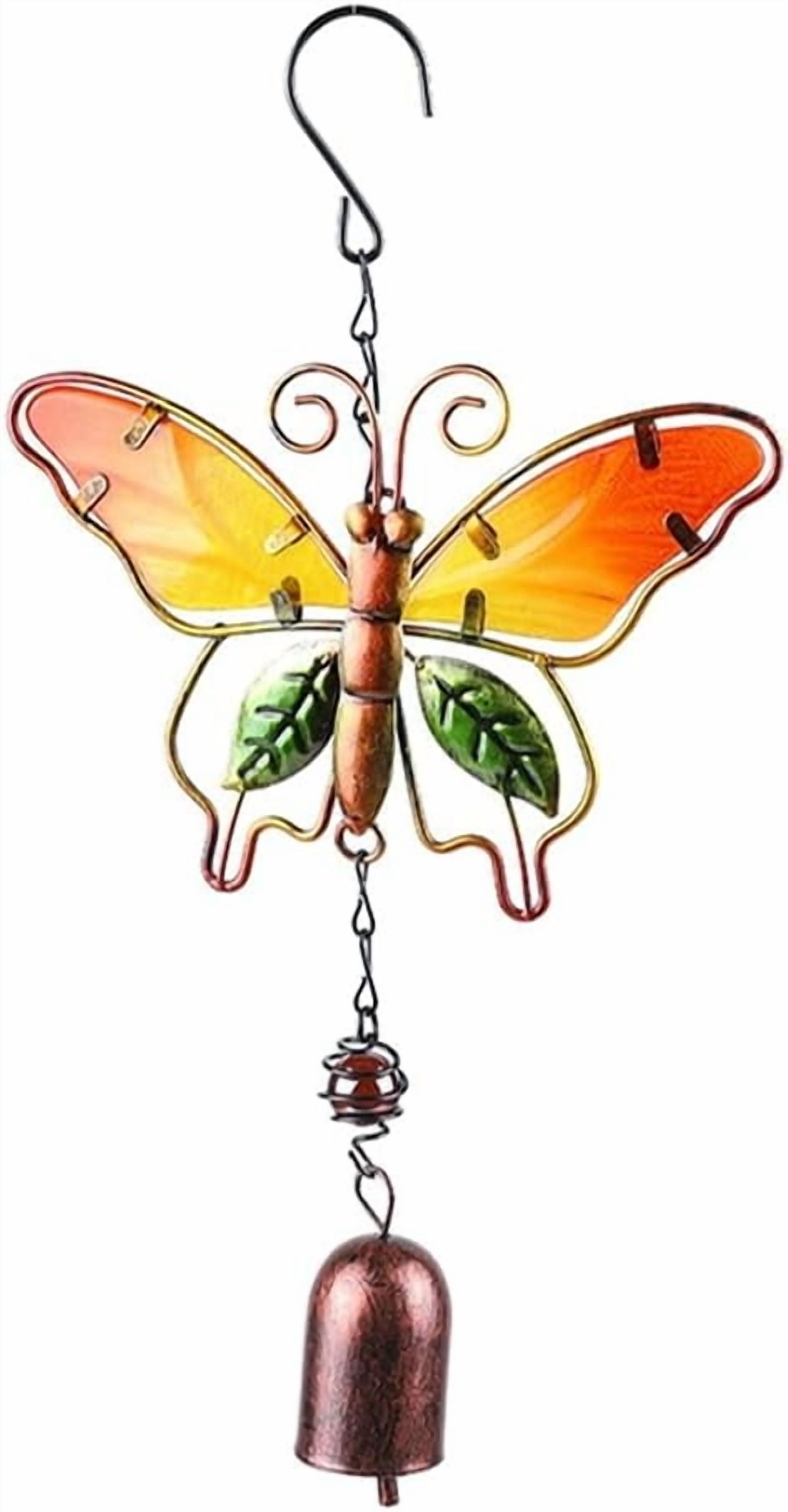 Butterfly Metal Wind Chimes 11.9" Bell Insect Chime Decor Lucky Rustic ...