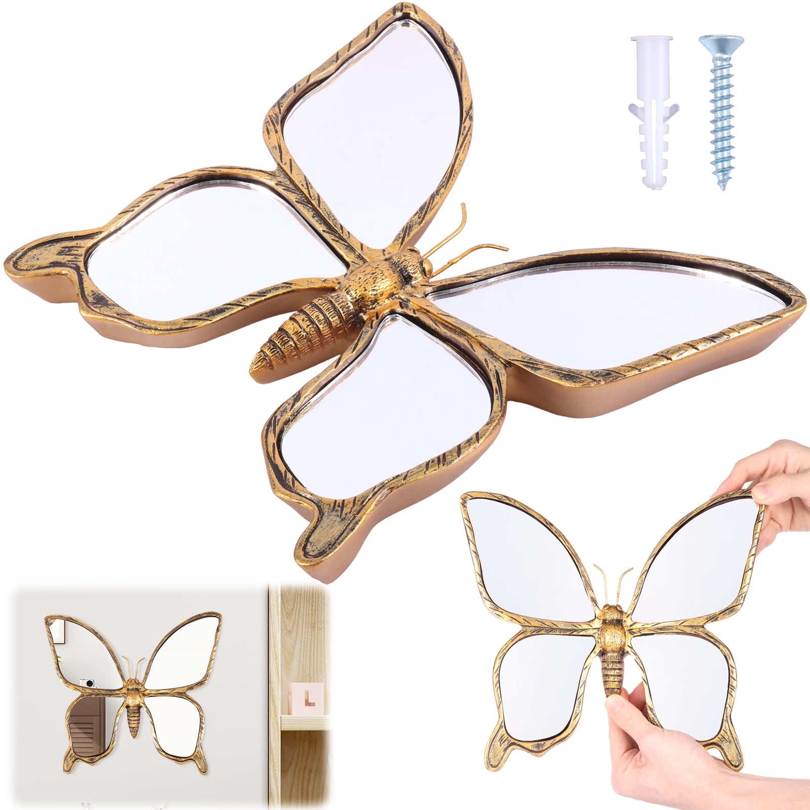 Butterfly Mirror Wall Decor, Butterfly Design Wall Mounted Sculptures ...