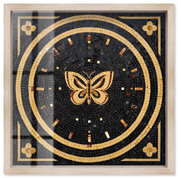 Butterfly Mosaic Shadowbox Print Gold Wall Art by Art Remedy, Blonde ...