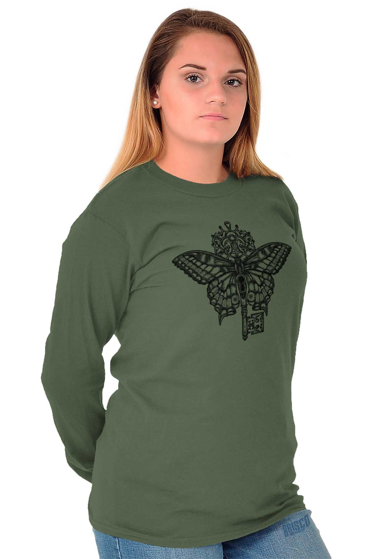 Butterfly Moth Key Spiritual Meaning Women Plus Size Long Sleeve Tee Brisco Brands 3X - Walmart.com