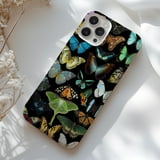 Butterfly Moth Phone Case Black Insect Art with iPhone 17 through 11 ...