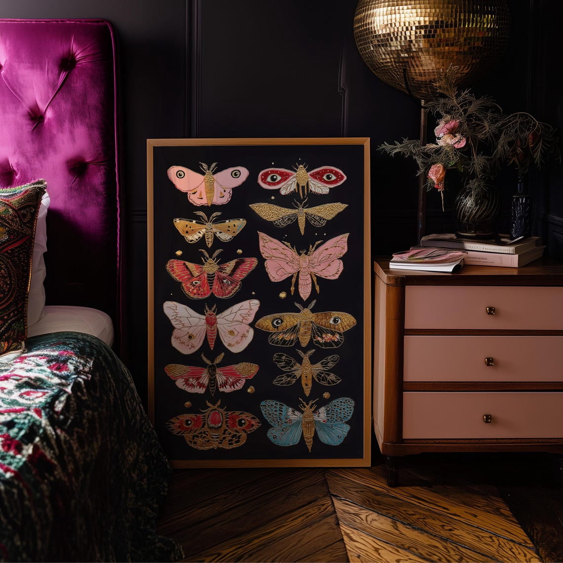 Butterfly Moth Print, Surreal Cottagecore Wall Art, Unframed Paper ...
