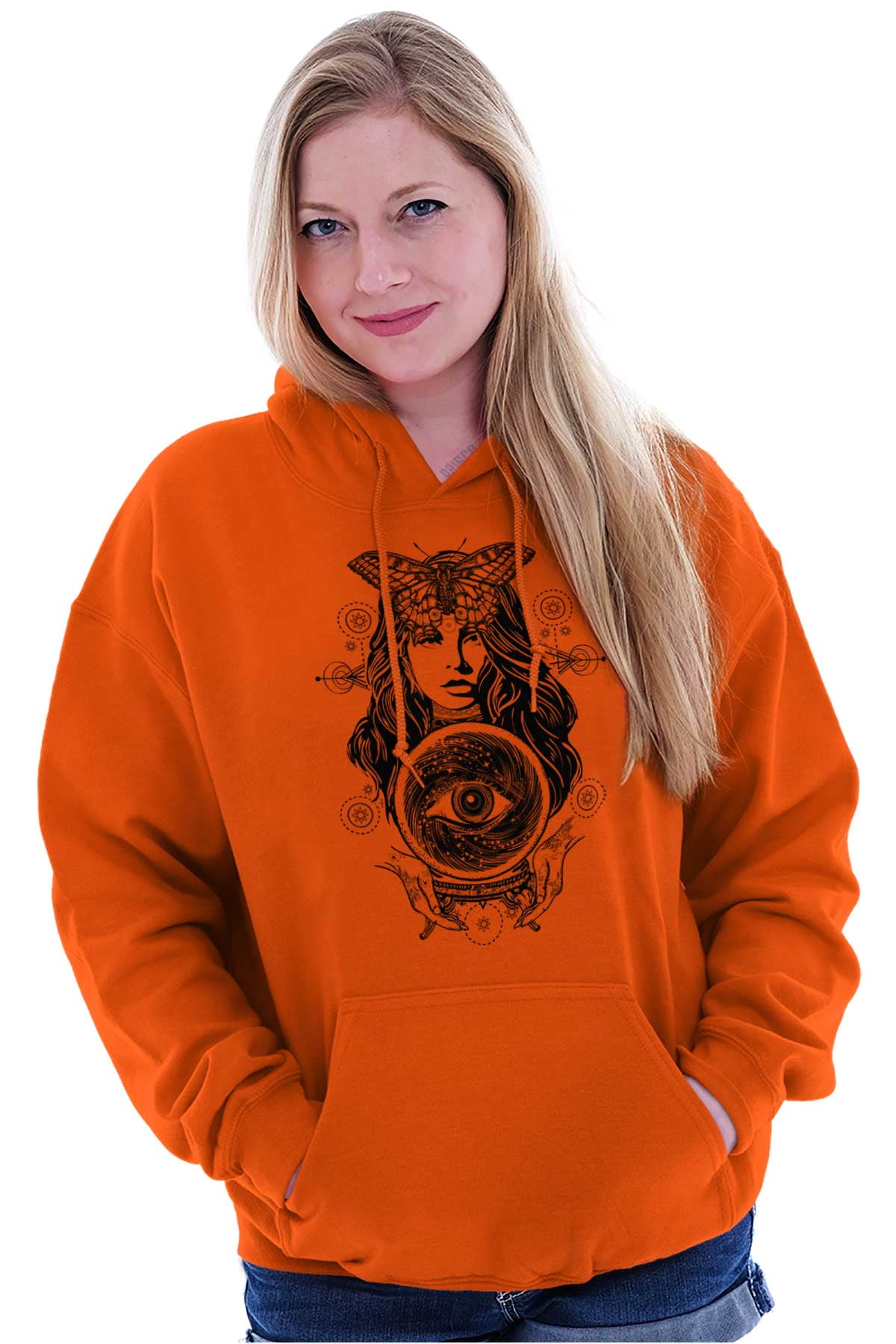 Butterfly Moth Spiritual Crystal Ball Hoodie Sweatshirt Women Brisco ...