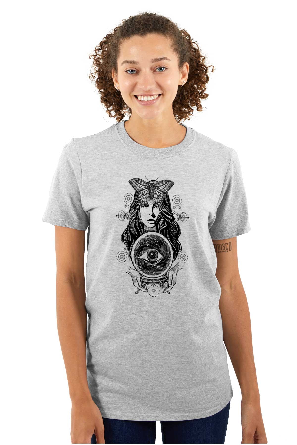 Butterfly Moth Spiritual Crystal Ball Women Plus Size Graphic Tee Tees ...