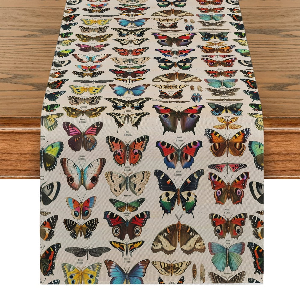 Butterfly Moth Wings Dragonfly Table Runner Kitchen Dining Table ration ...