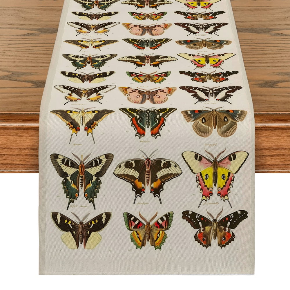 Butterfly Moth Wings Dragonfly Table Runner Kitchen Dining Table ration ...