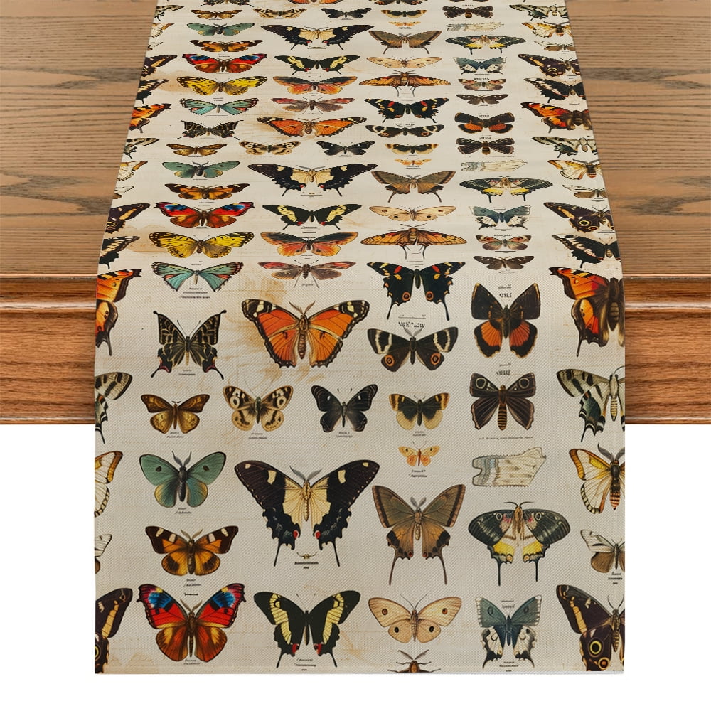 Butterfly Moth Wings Dragonfly Table Runner Kitchen Dining Table ration ...
