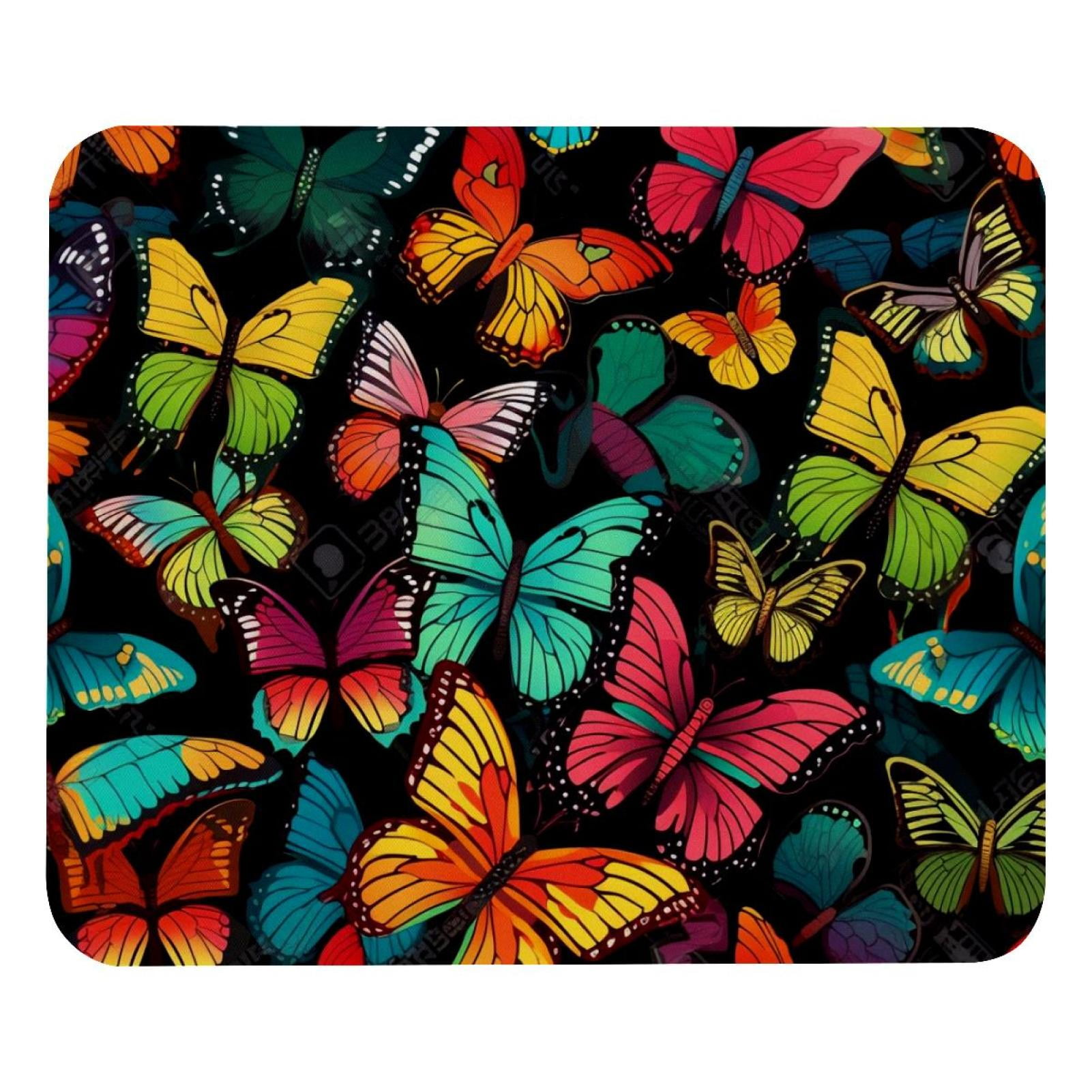 Butterfly Mouse Pad, Rubber Base Computer Mouse Pads for Wireless Mouse ...