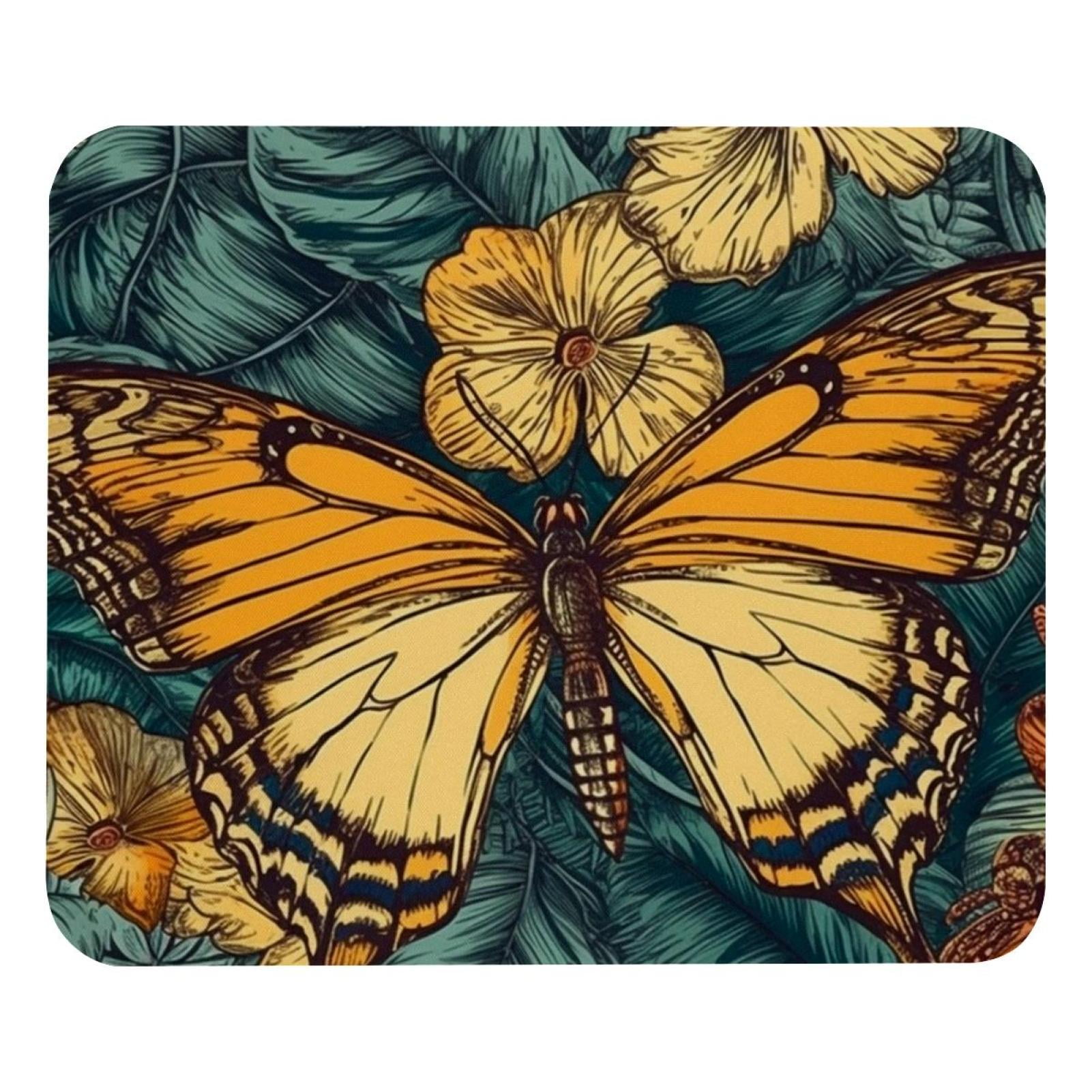 Butterfly Mouse Pad, Rubber Base Computer Mouse Pads for Wireless Mouse ...