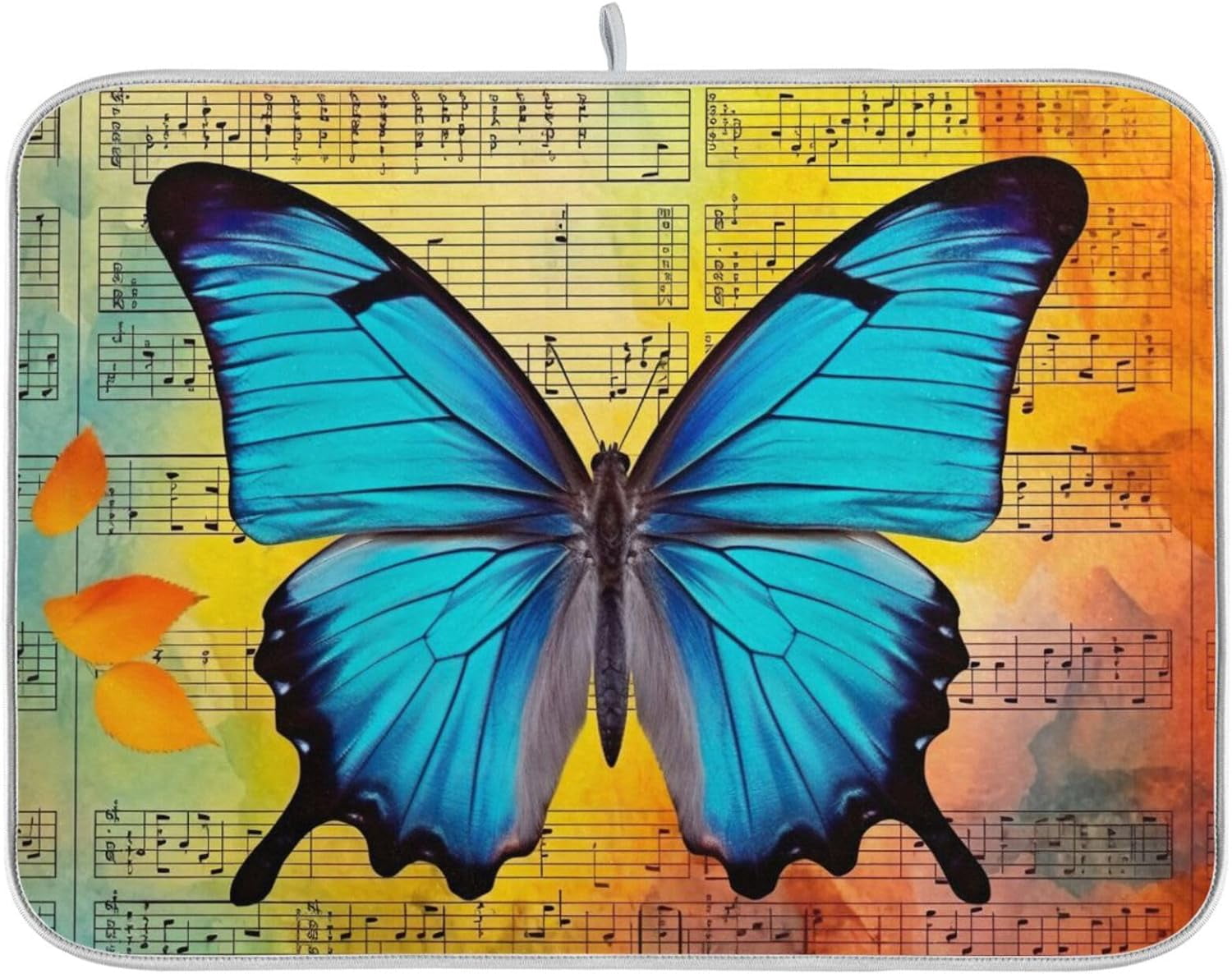 Butterfly Musical Dish Drying Mat, Absorbent Microfiber Pad Protector ...