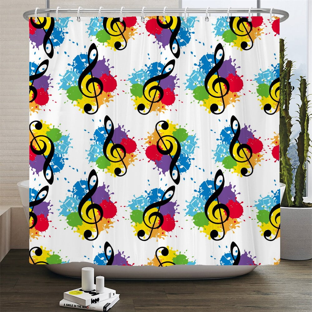Butterfly Music Style Shower Curtain Fantasy Art Musical Note ...