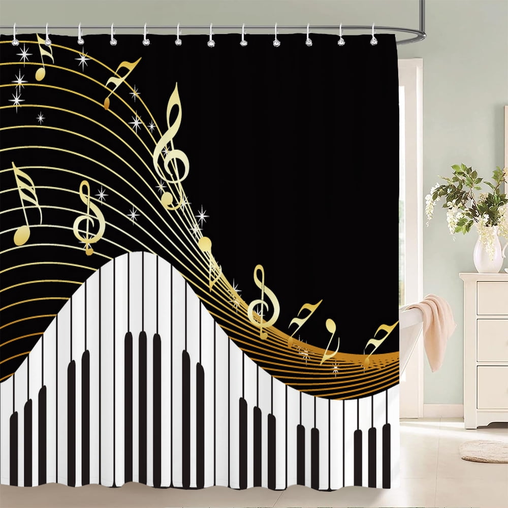 Butterfly Music style Shower Curtain Fantasy Art Musical Note ...