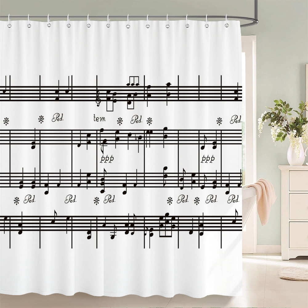 Butterfly Music style Shower Curtain Fantasy Art Musical Note ...