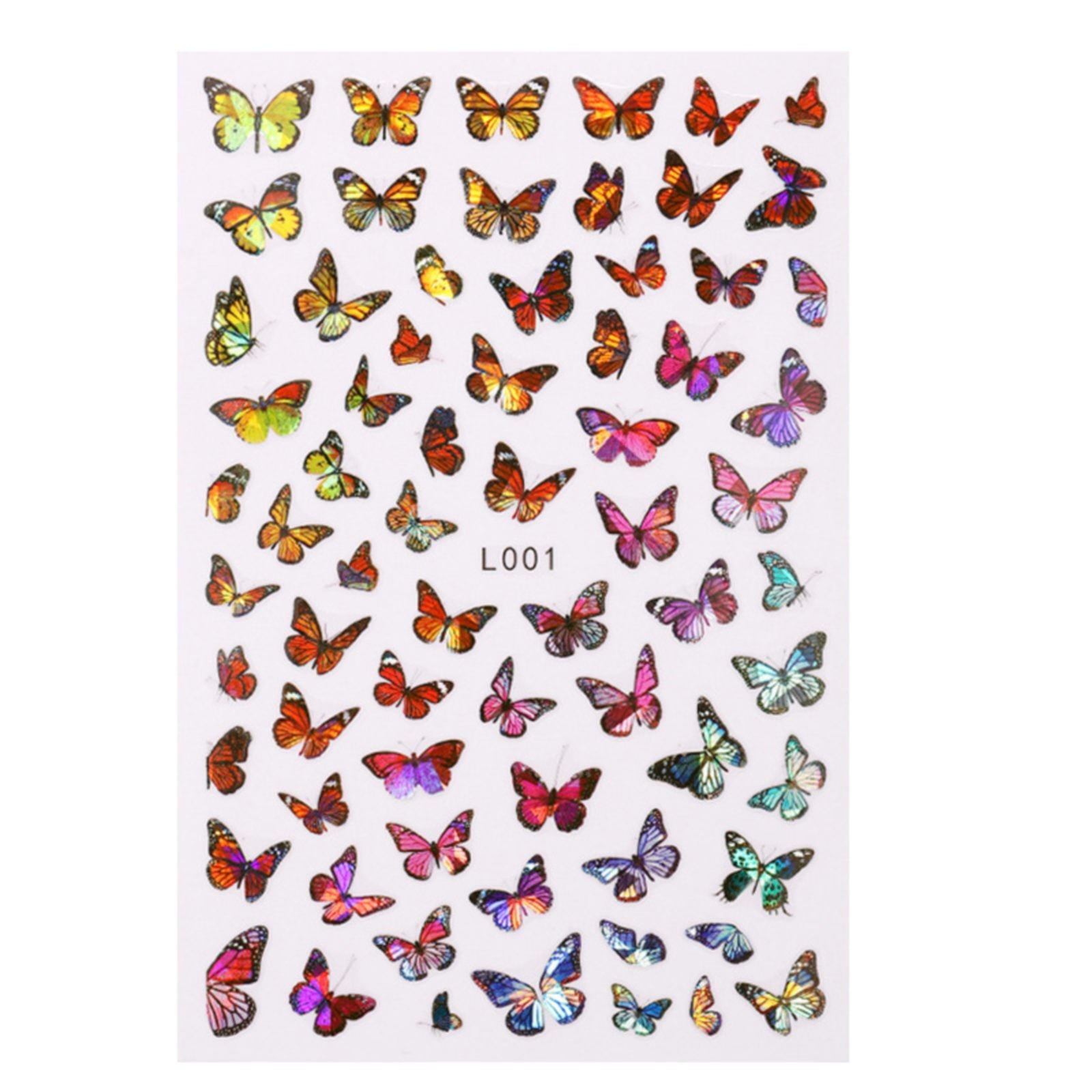 Butterfly Nail Art Stickers Colorful Butterfly Flower Nail Stickers ...