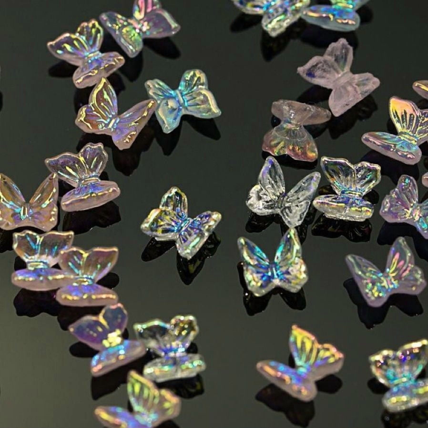 Butterfly Nail Ornament Color Three-dimensional Resin Fairy Fingernail ...