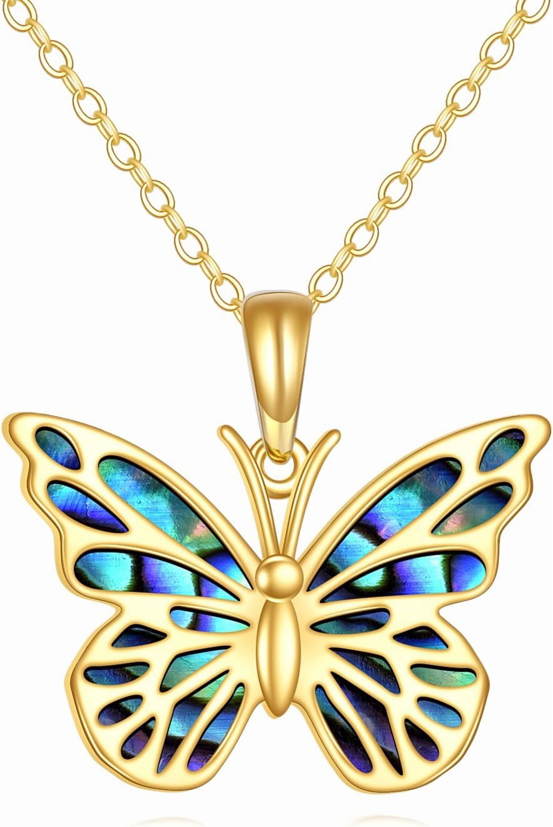Butterfly Necklace 14K Gold for Women Butterfly Jewelry Pendant ...