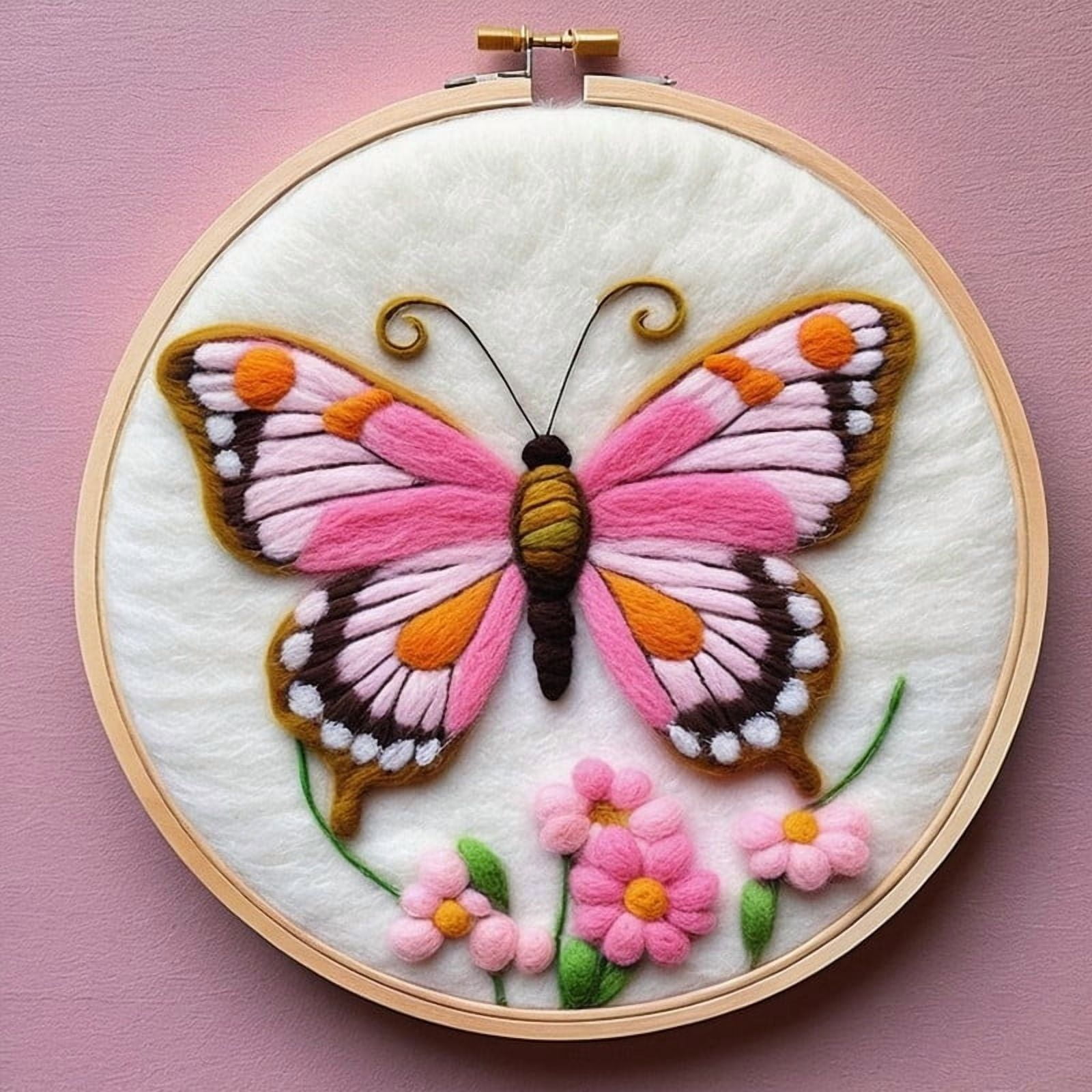 Butterfly Needle Felting Set, Beginner Felt Painting Set, With Wool ...