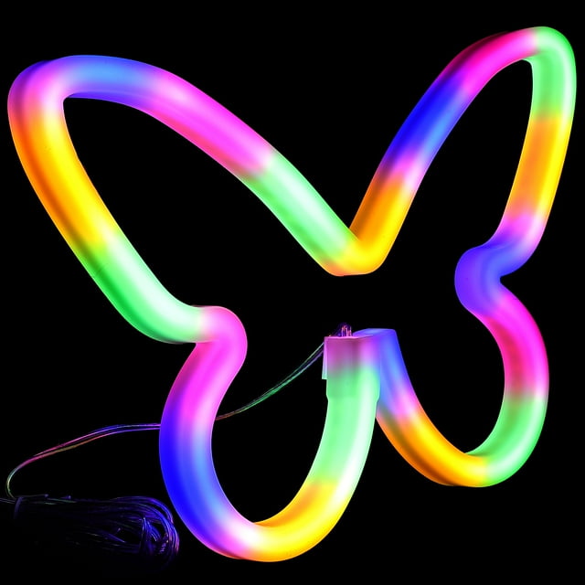 Butterfly Neon Sign USB Neon Light Butterfly LED Neon Lamp Bedside Neon ...