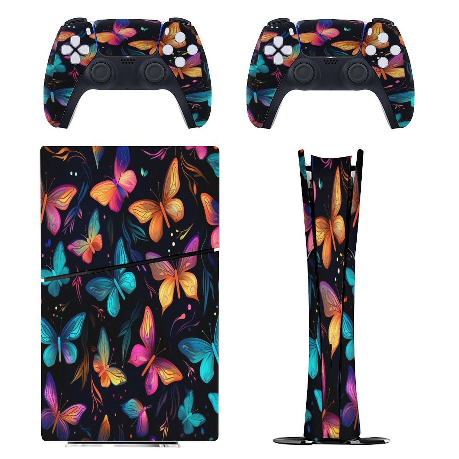 Butterfly Night Light PS5/PS5 Pro/PS5 Slim Digital Disc Skin Sticker For Console And Controller ...